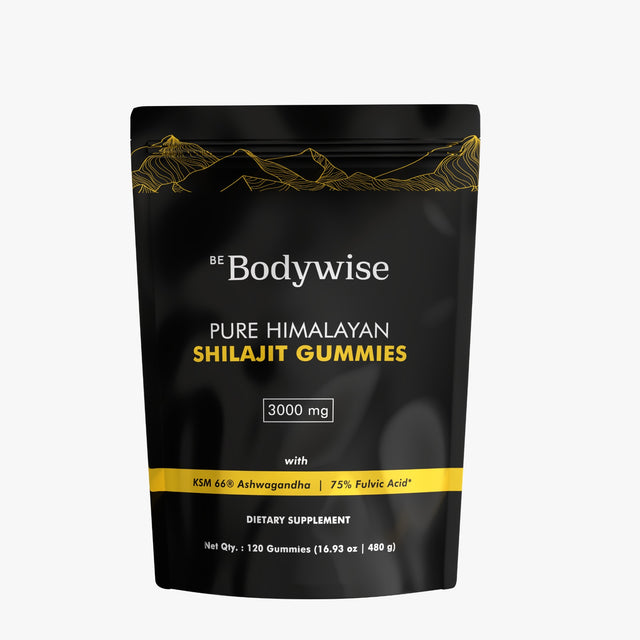 Pure Himalayan Shilajit Gummies Gold | 120 Gummy | Pouch – Be Bodywise
